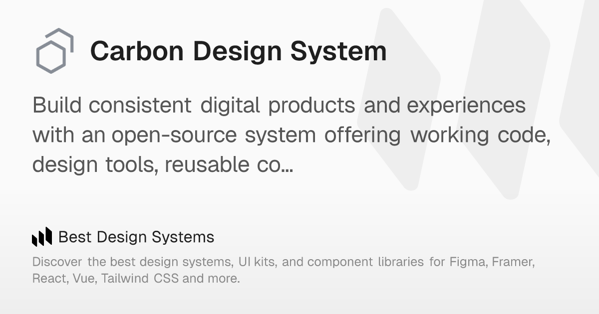 Carbon Design System: Design cohesive products & digital experiences. – Best Design Systems