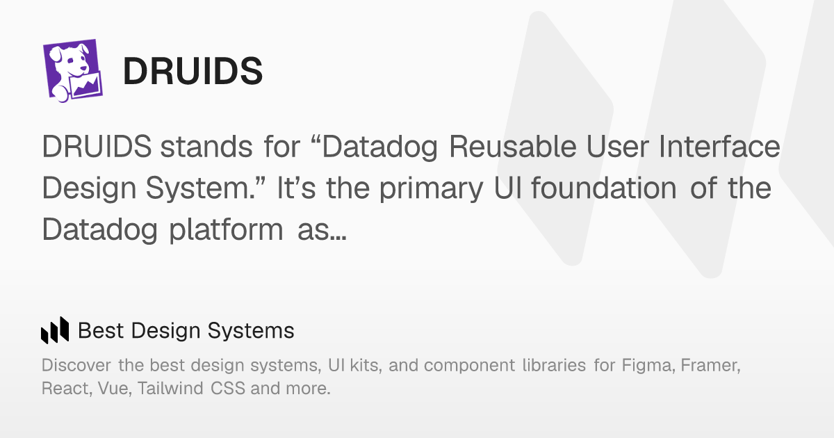 DRUIDS: Datadog's reusable user interface design system. – Best Design ...