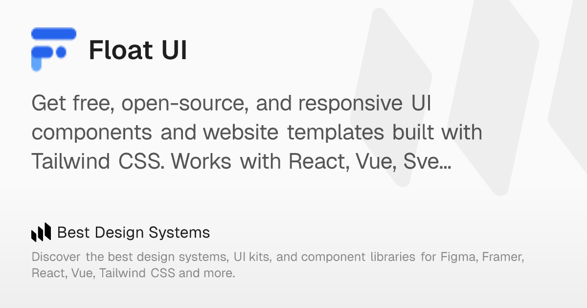 Float UI: Ship faster with free, responsive Tailwind UI components ...