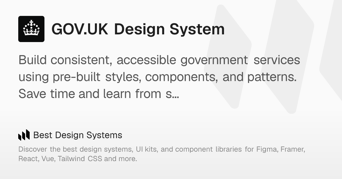GOV.UK Design System: Build consistent, user-focused government ...