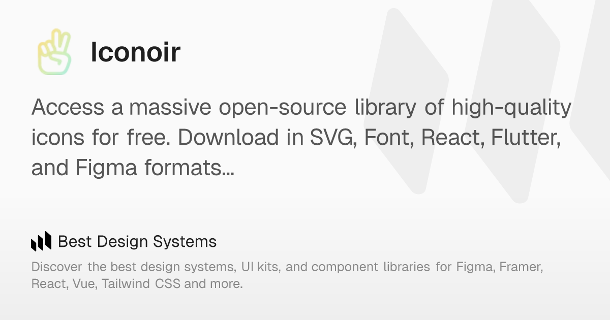 Iconoir: A massive library of free, open-source icons. – Best Design ...