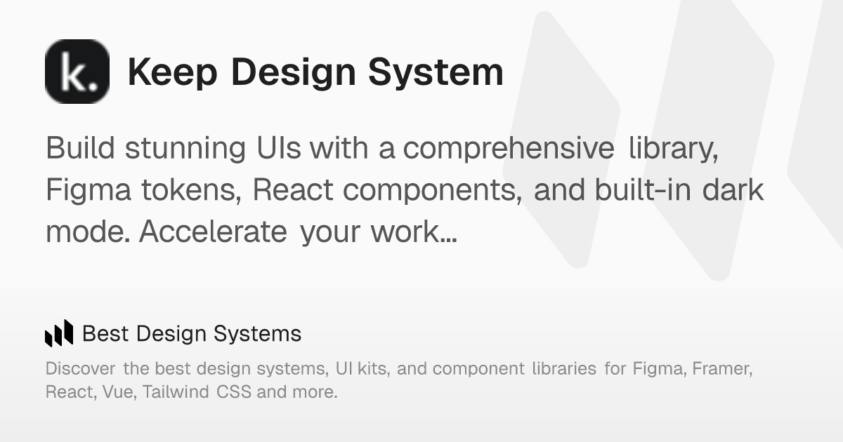 Keep Design System: Craft stunning UIs in minutes, not hours. – Best ...