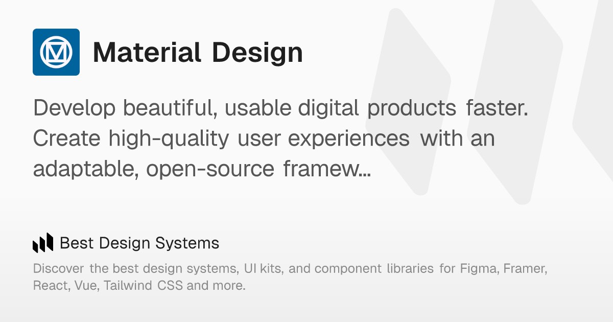 Material Design: Beautiful, usable products, built faster. – Best Design Systems