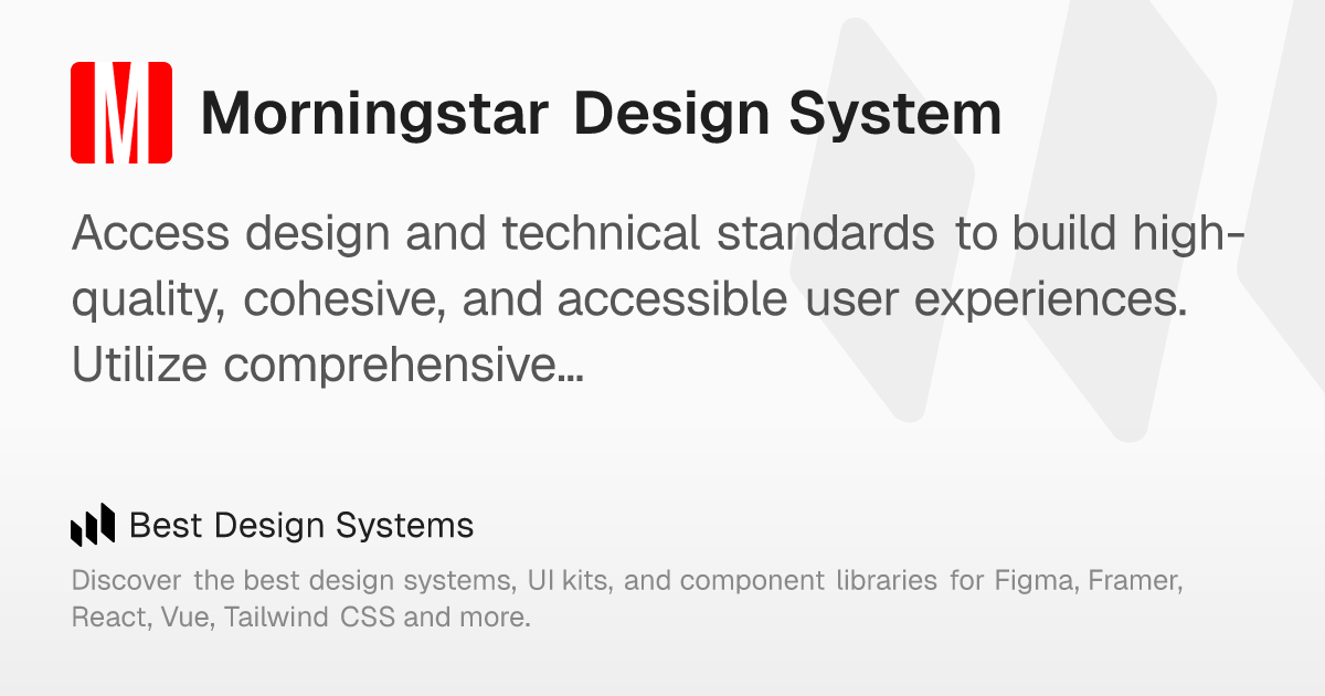 Morningstar Design System: Build consistent, accessible experiences ...
