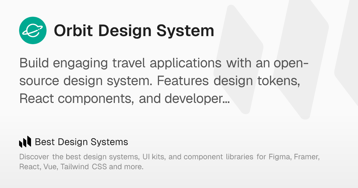 Orbit Design System: Your open source toolkit for travel UI. – Best ...