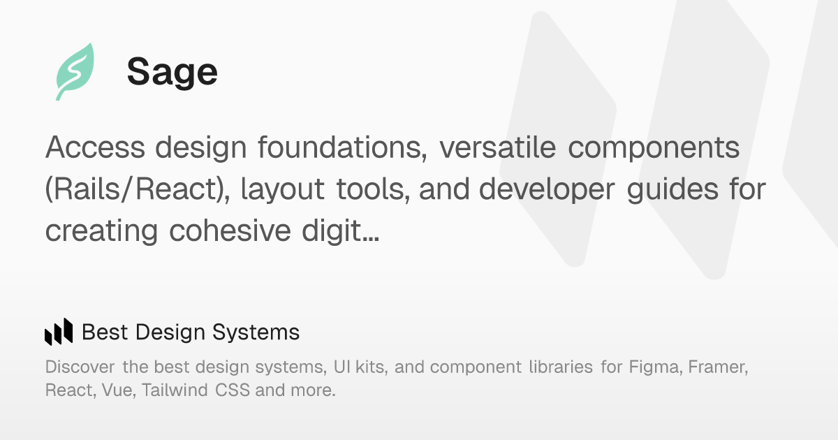 Sage: Your toolkit for crafting unified user interfaces. – Best Design ...