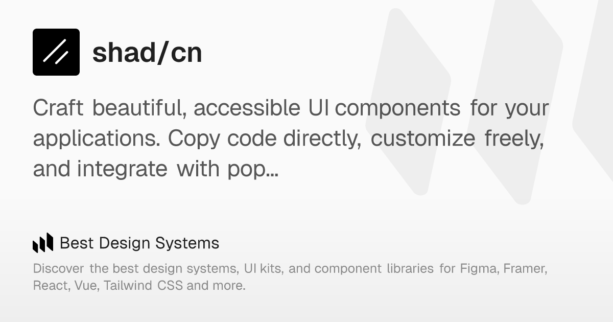 shad/cn: Own your UI. Beautifully designed, accessible components ...