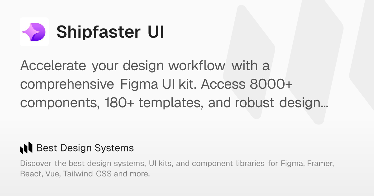 Shipfaster UI: Build world-class UI effortlessly. Design faster ...