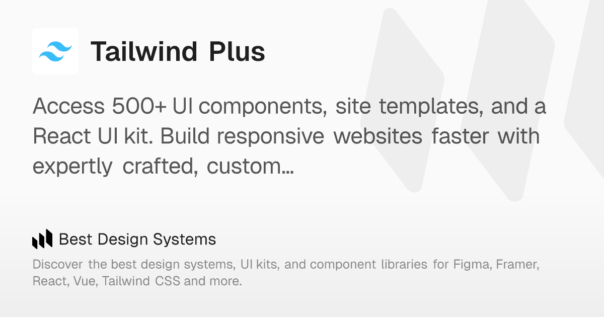 Tailwind Plus: Build stunning UIs faster with expert components. – Best ...