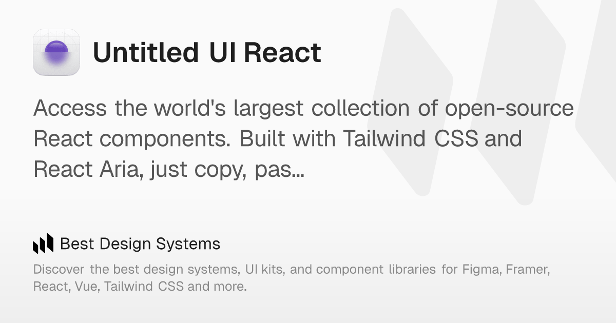 Untitled UI React: The ultimate open-source React component library ...