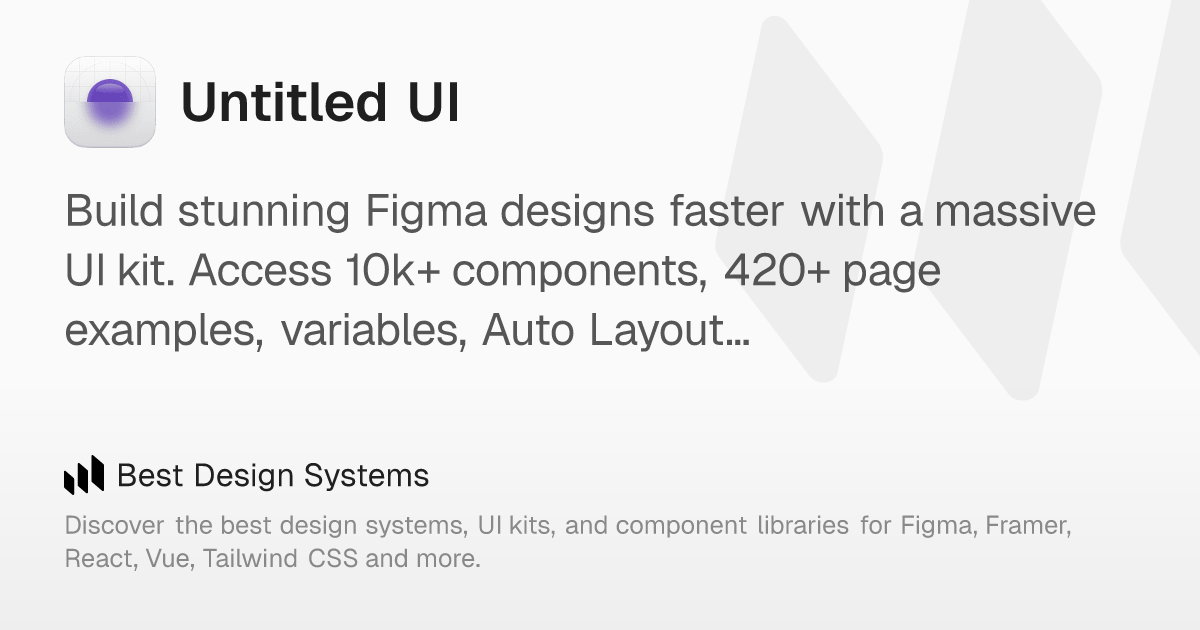 Untitled UI: The definitive Figma UI kit. Design faster, elevate skills ...